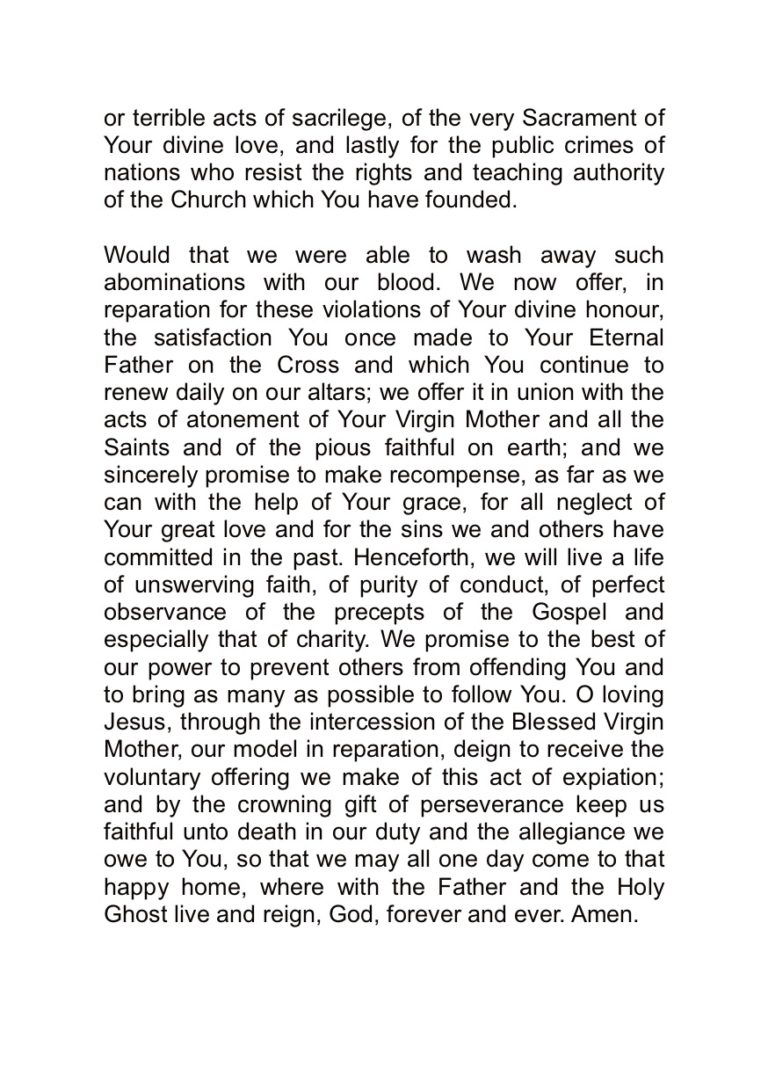 Act of Reparation to the Sacred Heart - FSSP UK