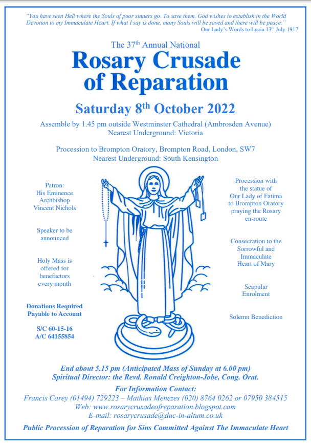 ROSARY CRUSADE 8 OCT - FSSP UK