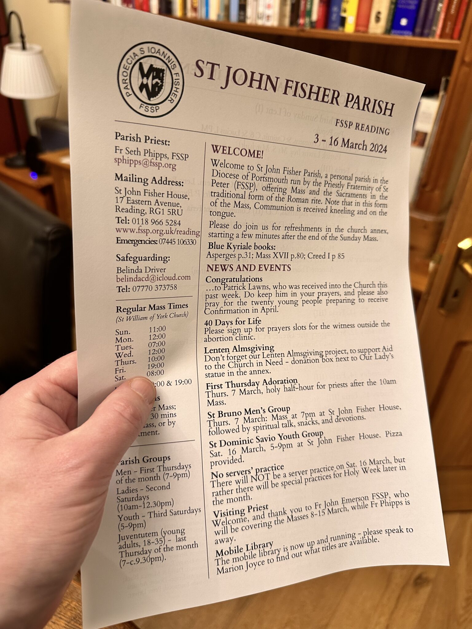 Reading Bulletin, 3 March 2024 - FSSP UK